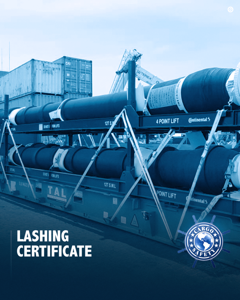 Lashing Certificate | Certificado de Amarração – Cargo Safety